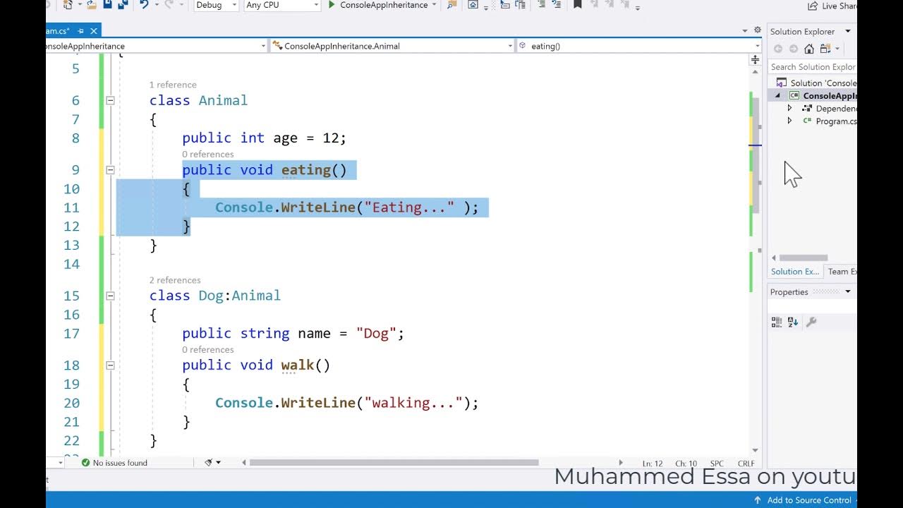 49 C# C Sharp OOP Inheritance - YouTube