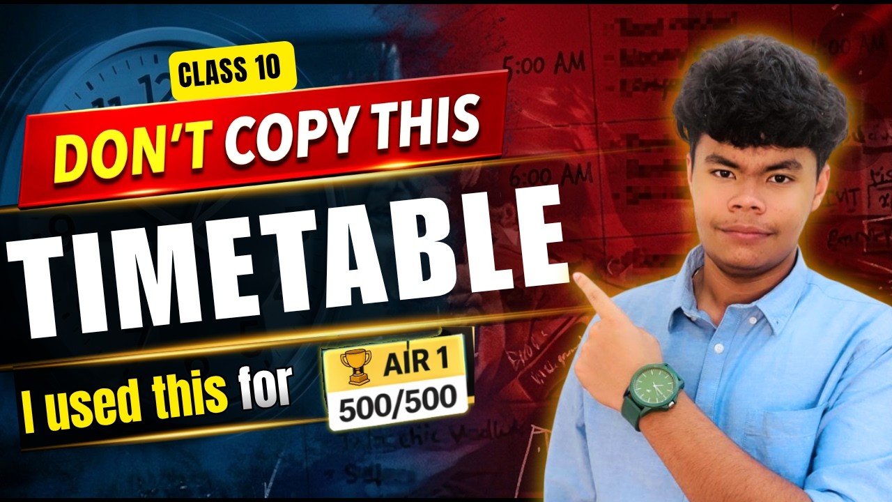 Topper’s Timetable for Class 10th 🔥| My Step-by-Step Study Plan | AIR 1 ...