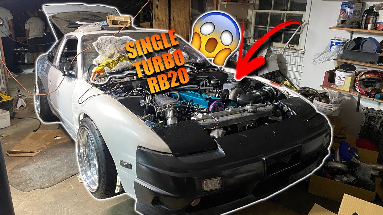 My Friend Single Turbo RB20 Swapped S13 Hatchback - YouTube