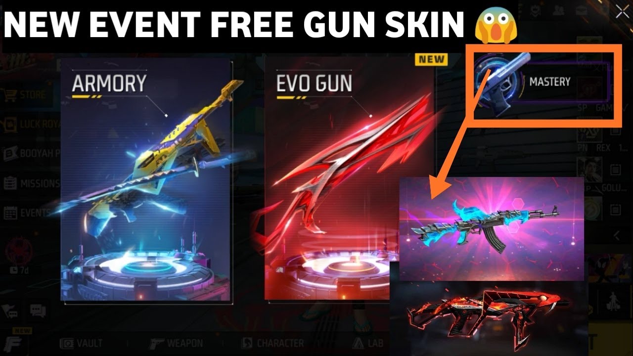 ff max new event free gun skin| free fire new evo gun skin event - YouTube