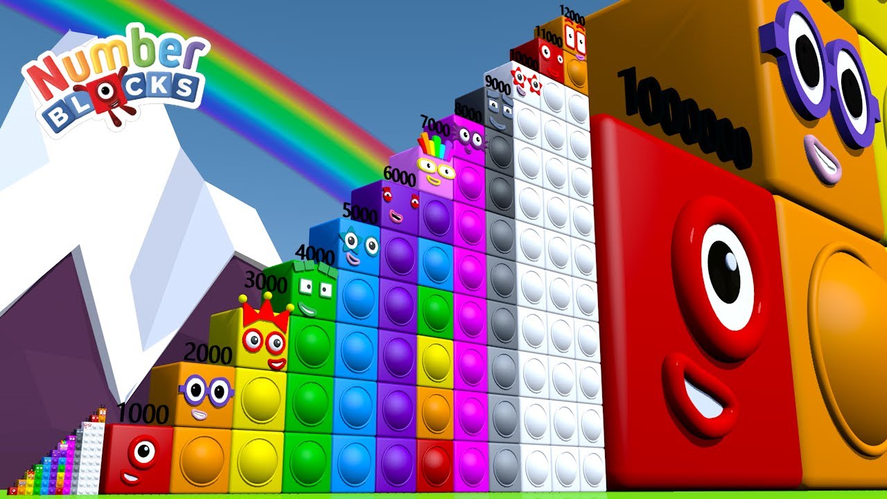 Numberblocks 12 vs 12,000 vs 12,000,000 - Count to 12,000,000 Song ...