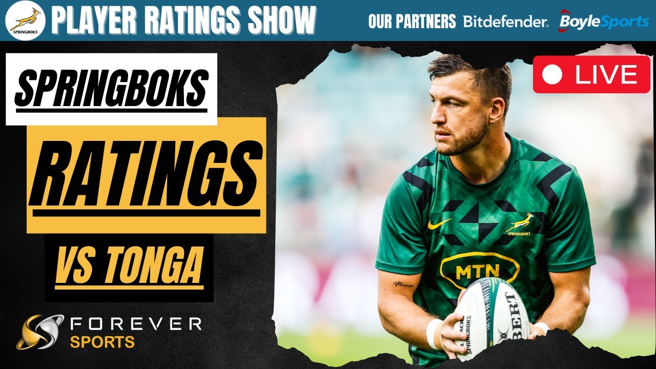 SPRINGBOK PLAYER RATINGS VS TONGA RUGBY WORLD CUP! | Live Ratings Show ...