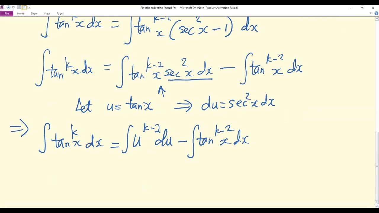 Integration - Integration by Parts Reduction Formula Part 29 of 50 ...