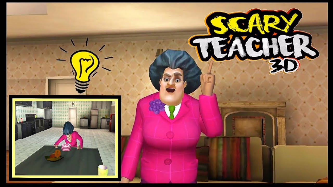 Scary Teacher 3D, I put a glue on her cake ,especial episode - YouTube