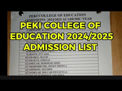 FINALLY!! PEKI COLLEGE OF EDUCATION Admission list released..# ...