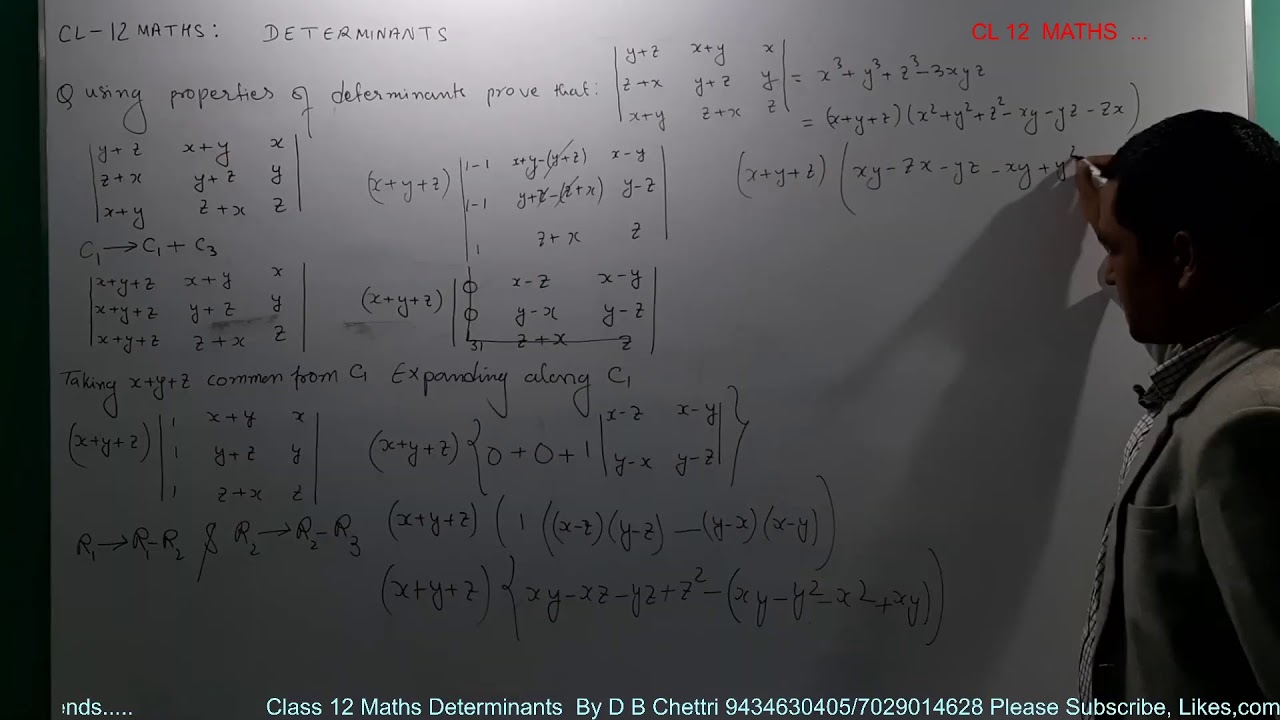 51) class 12 maths Determinants | properties of determinant application ...