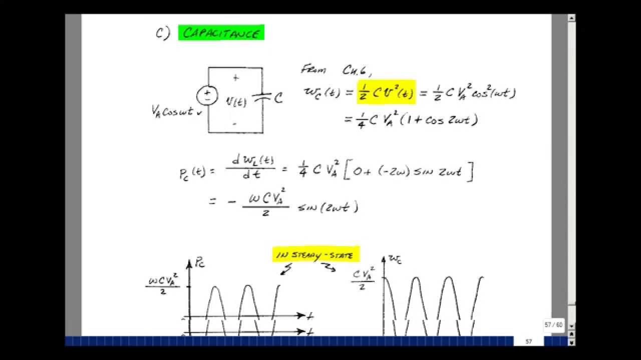 ECE202msu: Chapter 8 - Average Power for Resistance, Inductance and Capacitance - YouTube