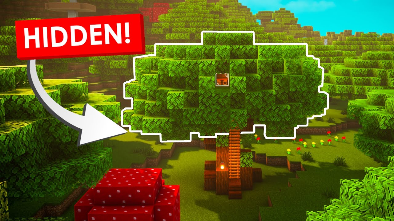 Hidden Dark Oak Starter Treehouse Minecraft Build Tutorial - YouTube