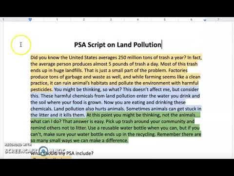Writing Your PSA Script - YouTube