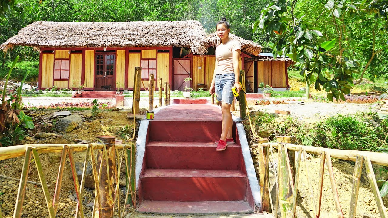 Building Concrete Road To Cabin, Build Steps, Complete cabin construction | Building My Farm ...