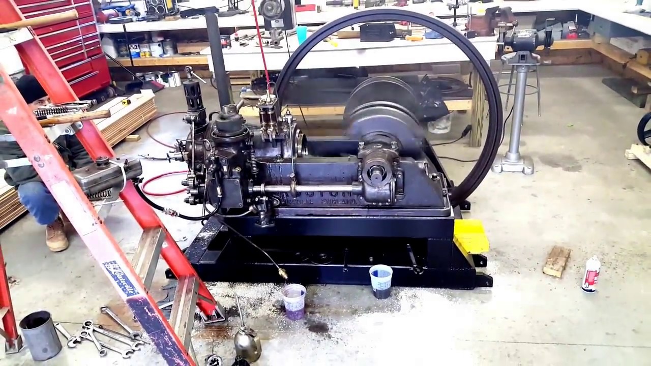 Ruston Hornsby 2xhr Diesel Engine Single flywheel - YouTube