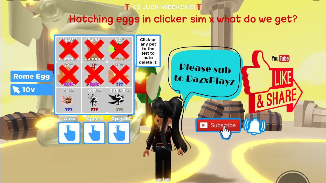 Hatching eggs in clicker sim x what do we get???? - YouTube