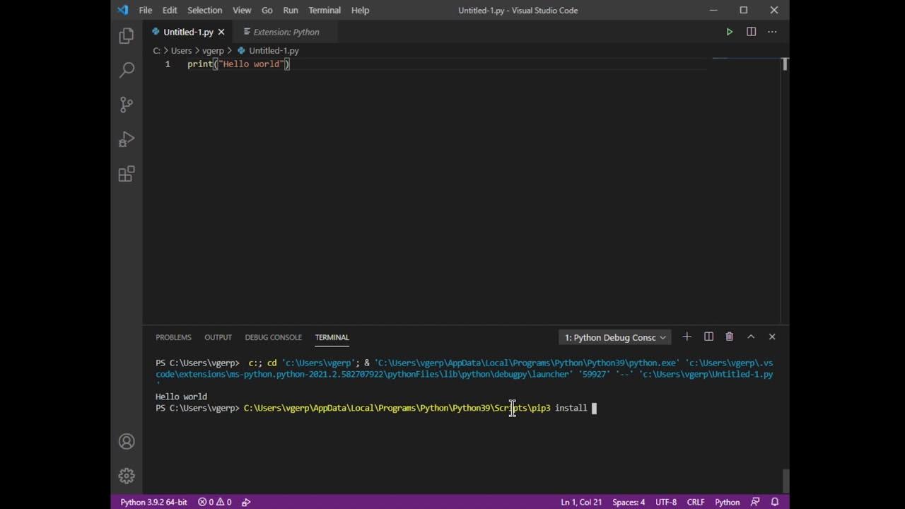 CSCI 343 - Quick Notes - Installing PIL for Visual Studio Code - YouTube