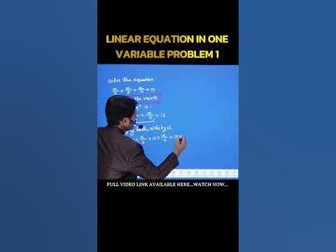 LINEAR EQUATIONS IN ONE VARIABLE SOLVED PROBLEM 1 #shorts #tiklesacademy - YouTube
