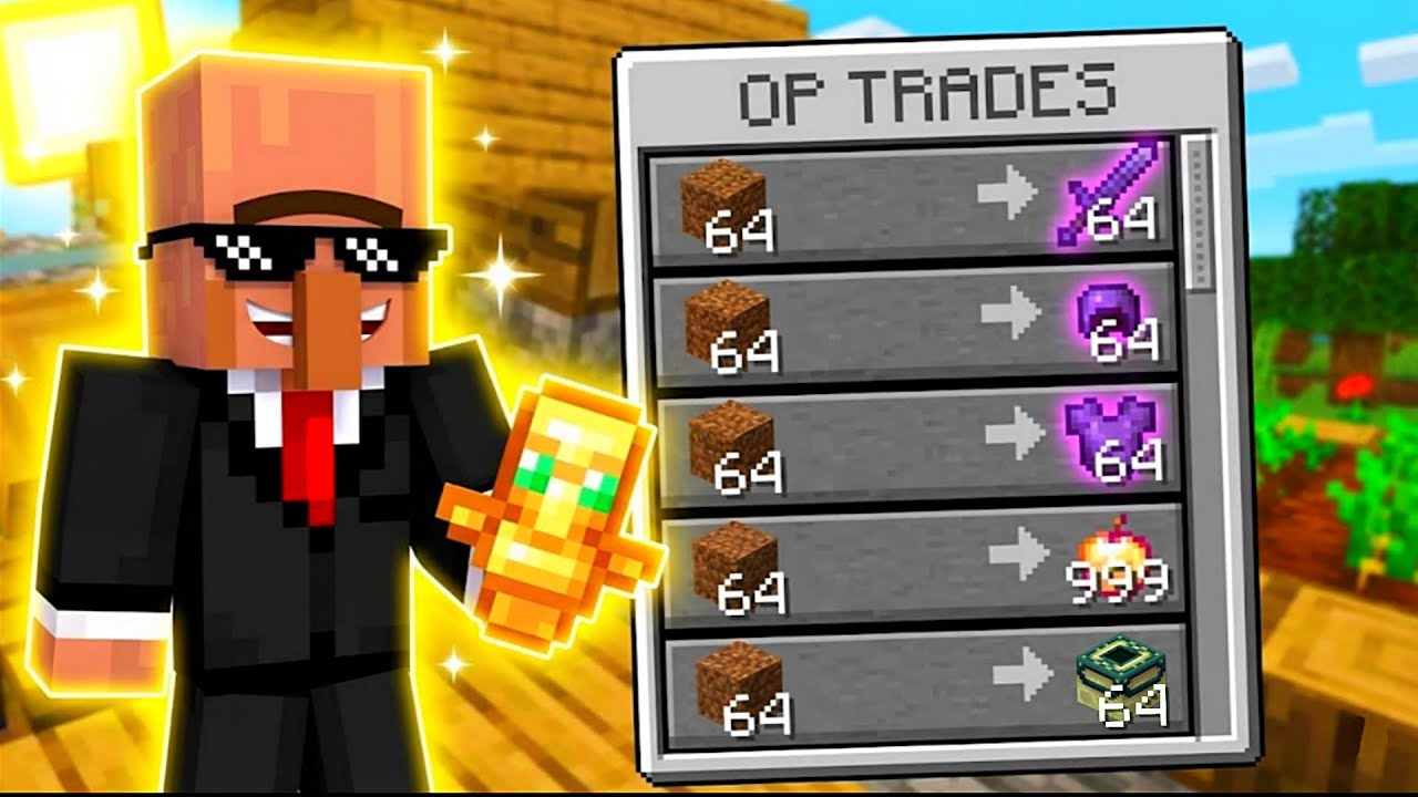 Minecraft but Villager Trades Are OP 🤯 | Villagers Are Super Rich - YouTube