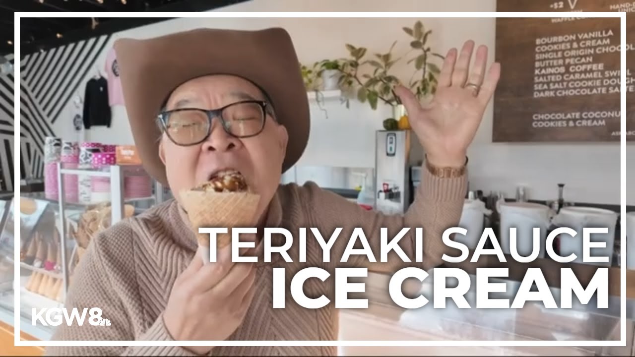 Portland ice cream shop serves teriyaki sauce ice cream - YouTube