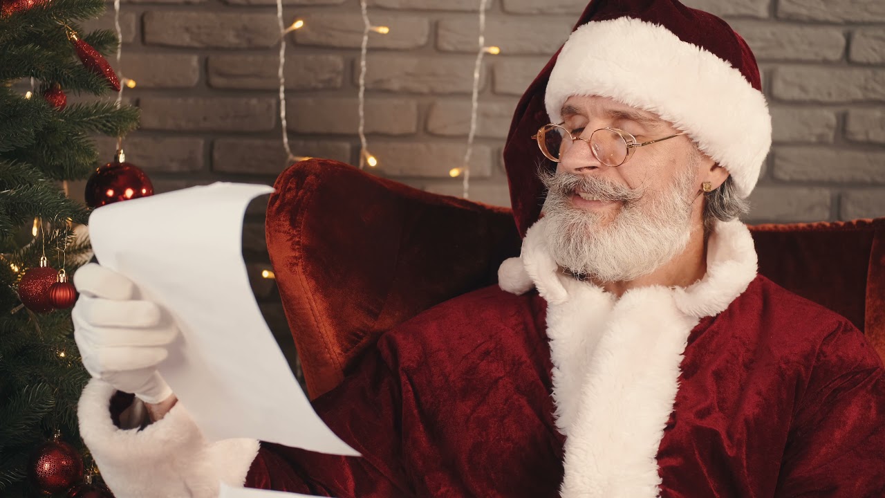 Santa Clause Stock Footage | Santa Reading Letter | 4K Free Stock ...