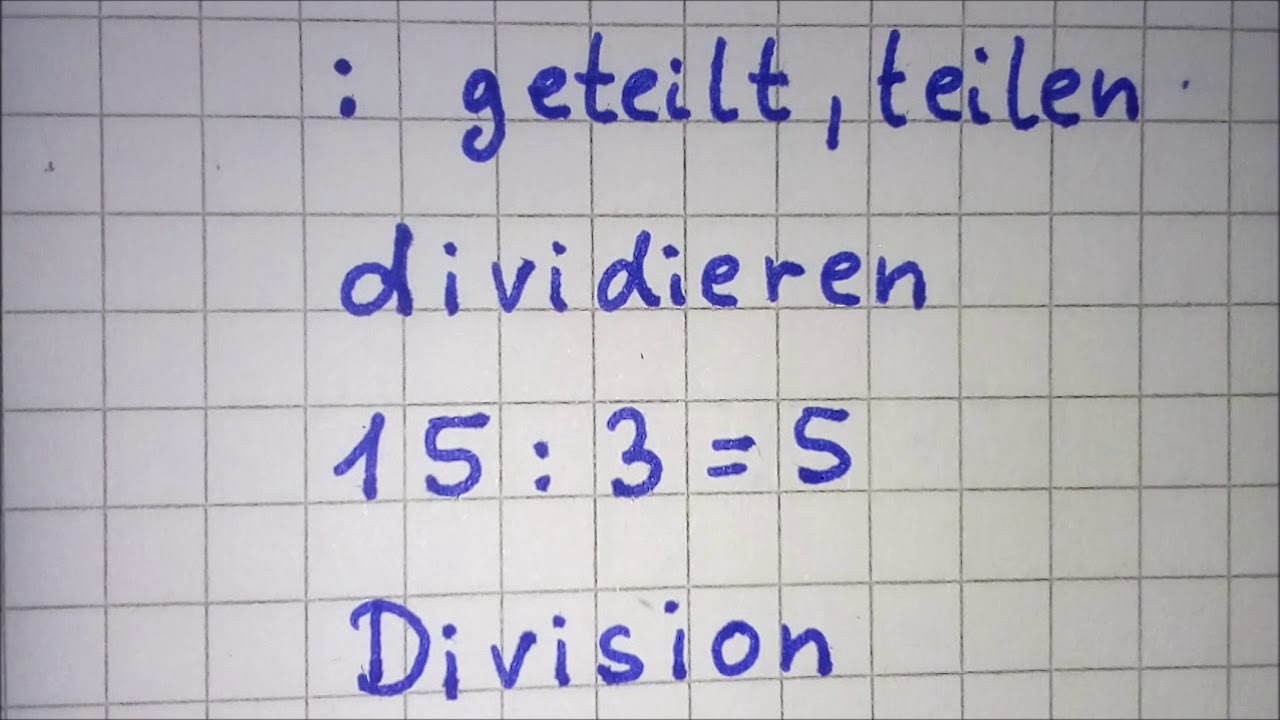Division teilen Fachsprache - YouTube