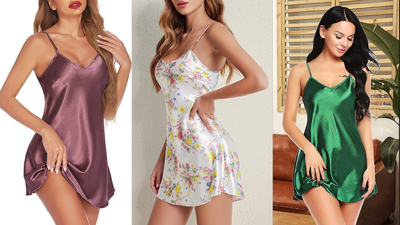 Avidlove Women Sleepwear Satin Nightgown Mini Slip Chemise Short Nightwear Youtube