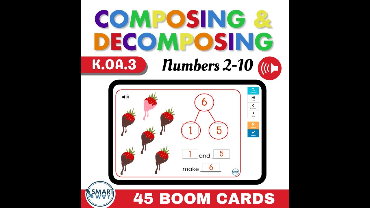 Composing and decomposing numbers to 10 Boom Cards - YouTube