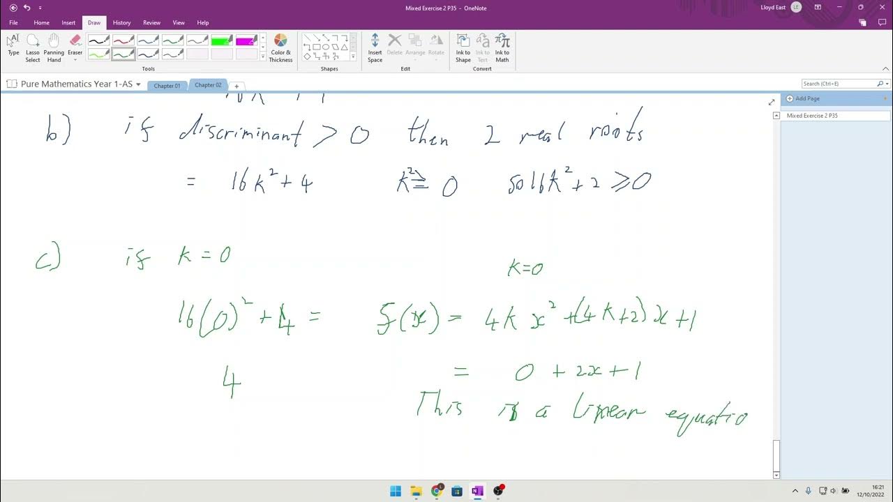 Edexcel Pure Mathematics Y1 - AS Chapter 2 Mixed Exercise 02 Q12 and Q13 - YouTube