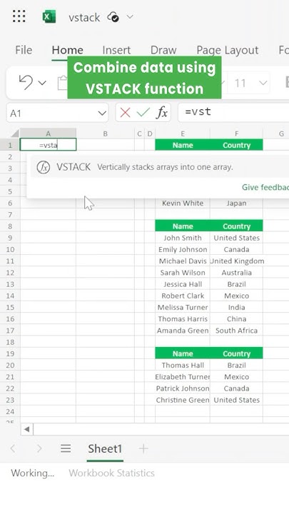 Must Learn Vstack Function In Excel Combine Data Using Vstack Function In Excel Shorts