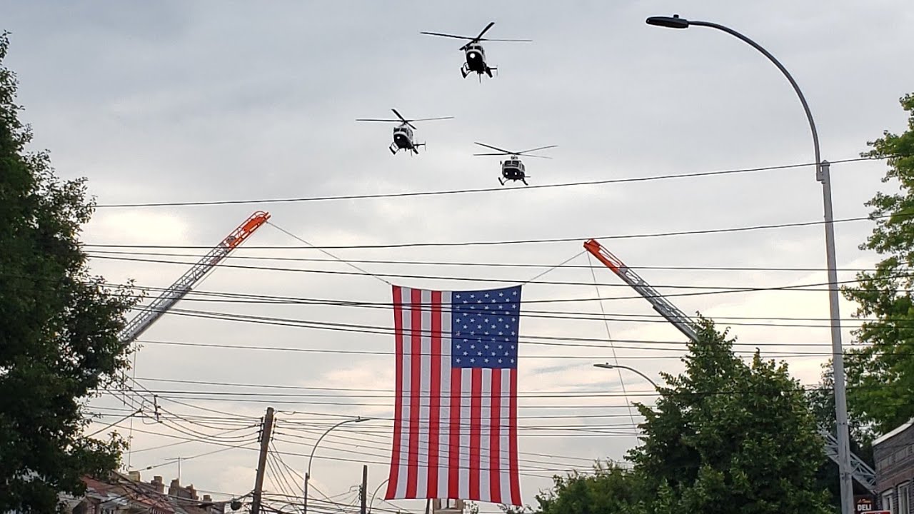 NYPD Aviation Ceremonious Flyover For Det. First Grade Luiz Alvarez In ...