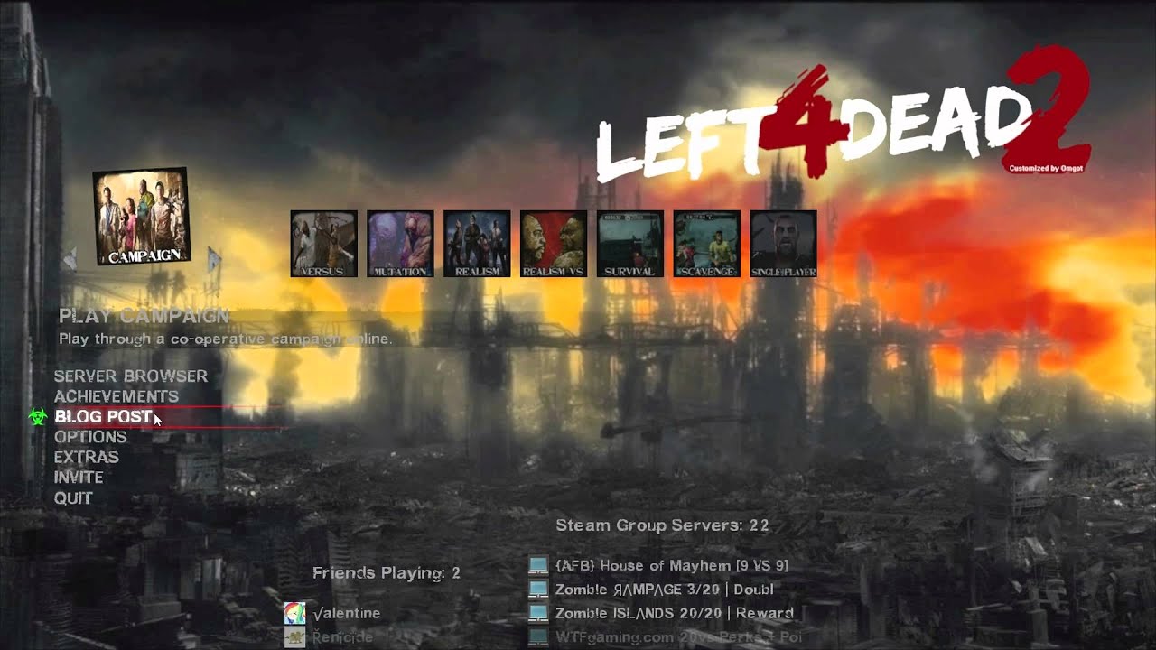 Left 4 Dead 2 - My New Menu Layout - YouTube