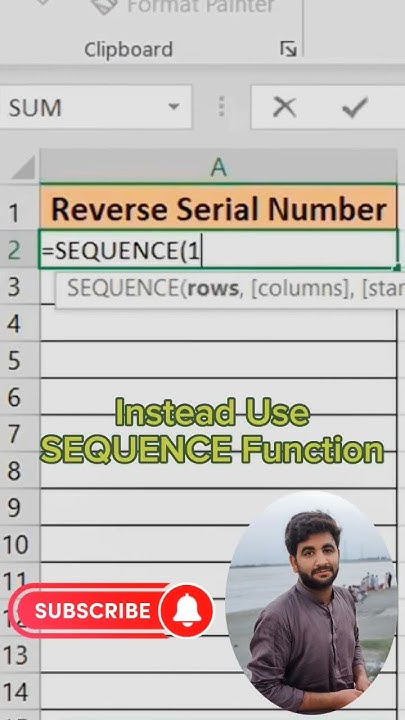 Sequential Reserve Serial Number In Excel Using Abs Sequence And Sequence Function Exceltips