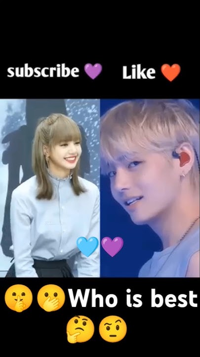 Bts v and blackpink lisa 🩵🩷💜 #cute #kpop #bts #blink #blackpink #lisa ...