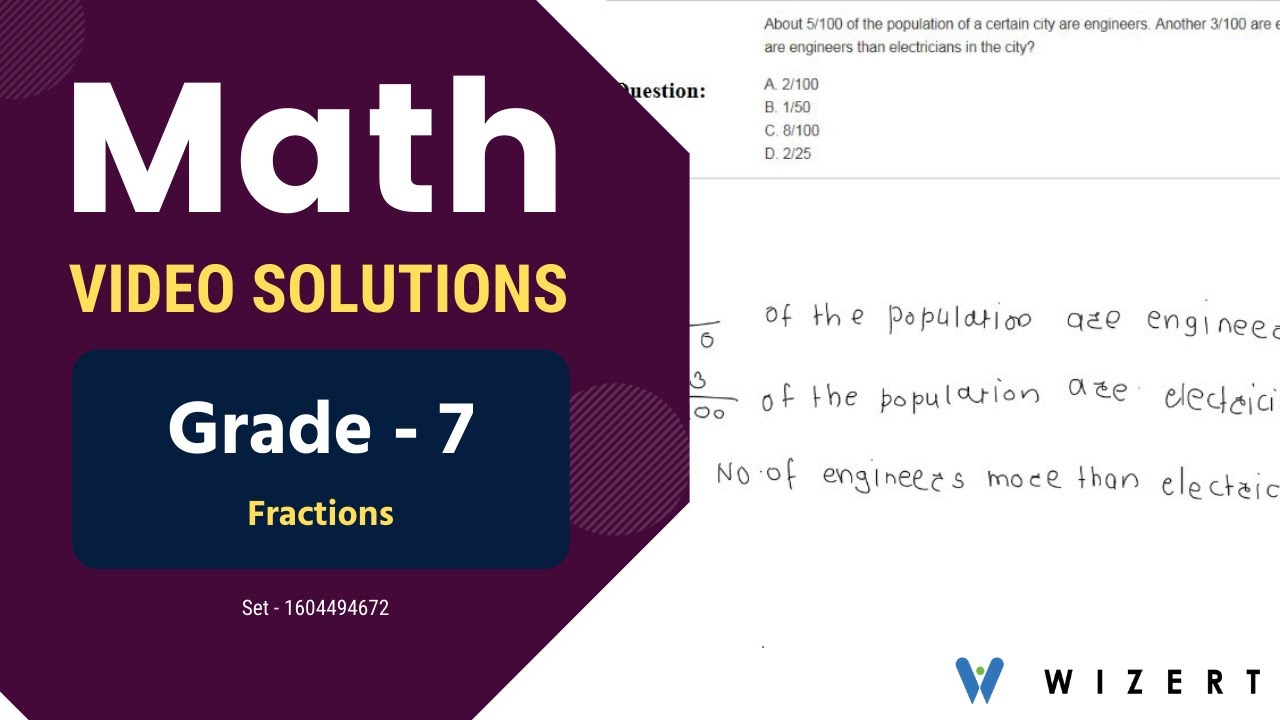 Maths Fractions questions for Grade 7 with answers - Set 1604494672 ...
