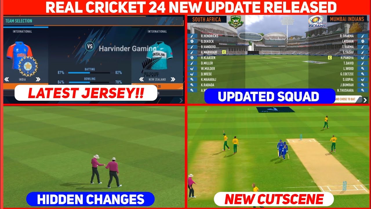Real Cricket 24 New Update Released !! New Cutscenes, Jersey & More ...