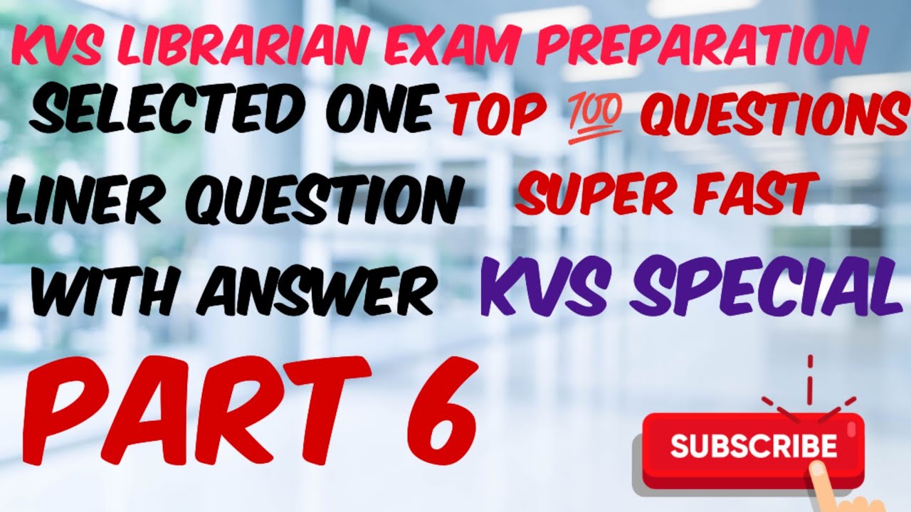 KVS librarian questions answers/KVS librarian question paper/KVS ...