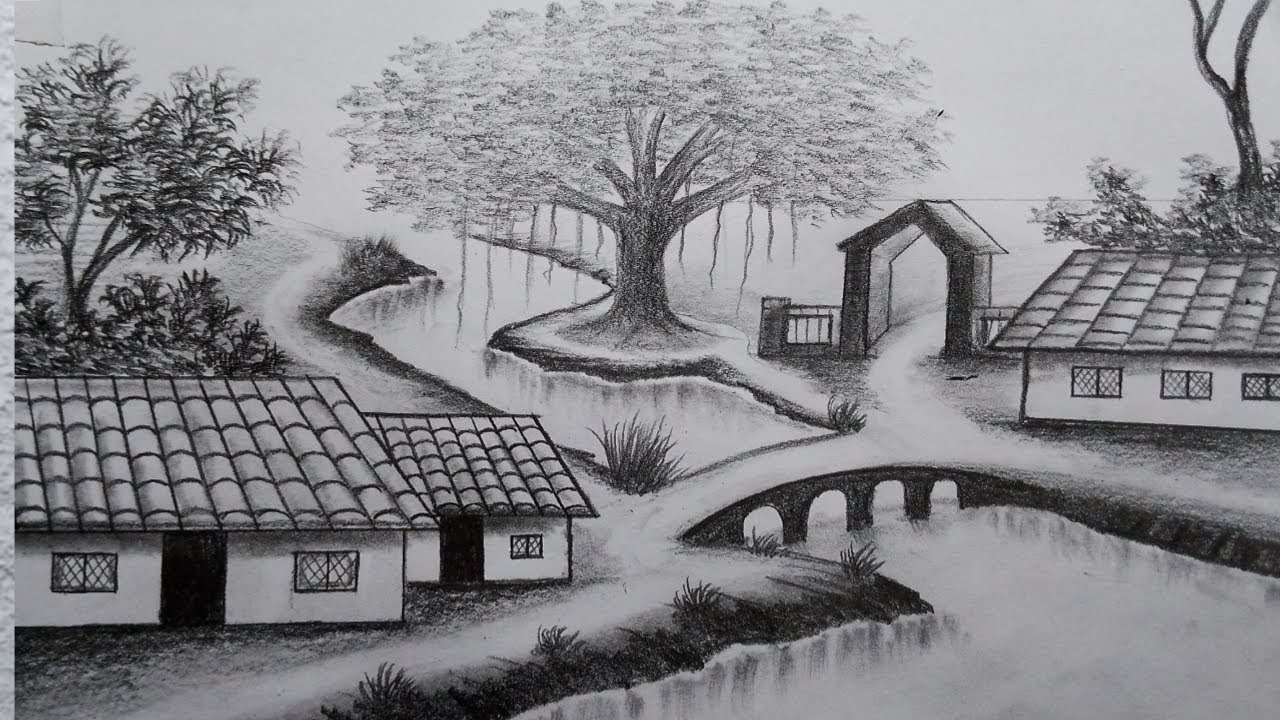 Village River scenery drawing Sundor gramercy drisso Soho Jesus on Kon ...