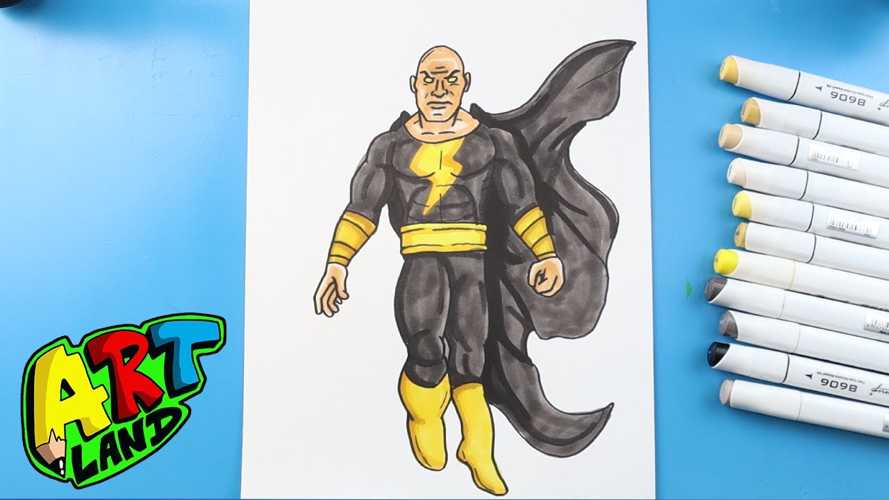 How to Draw BLACK ADAM - YouTube
