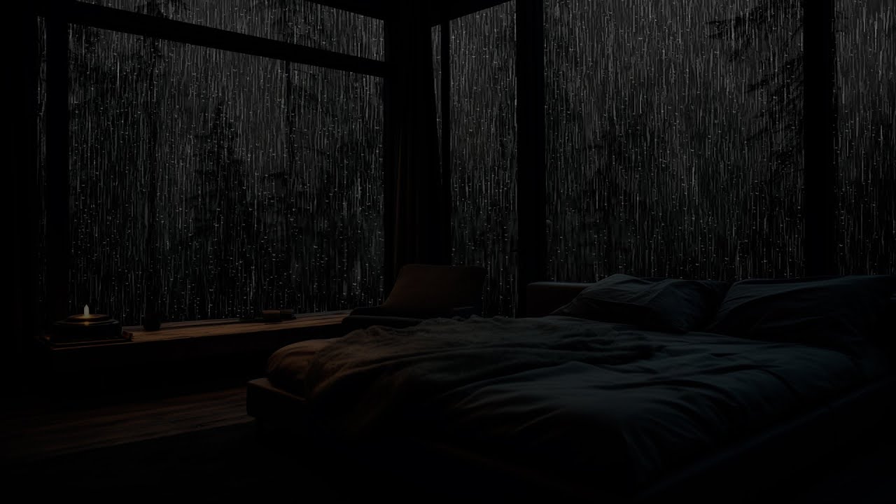 Rain Sounds For Sleeping - Relax With Heavy Rain On Window In The ...