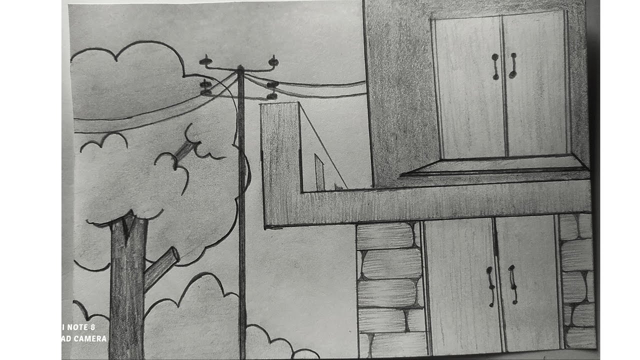 How to draw building 🏢|| rooms pencil drawing ️||🥀pencil sketching ...