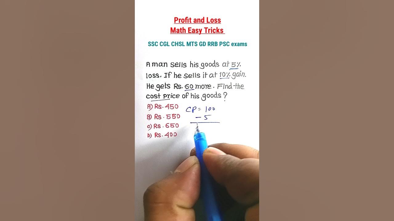 Percentage || Profit & Loss Math Tricks|| SSC CGL MTS CHSL RRB CRPF|| - YouTube