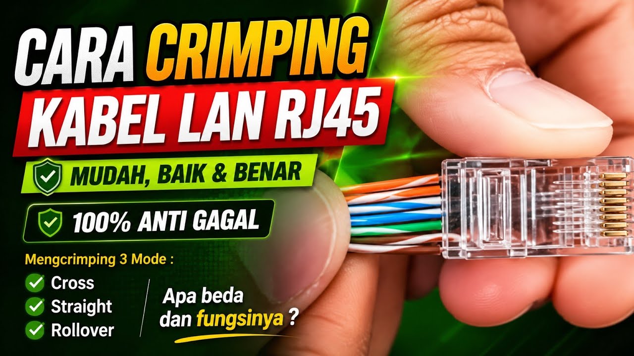 TUTORIAL 3 CARA CRIMPING KABEL LAN UTP RJ45 - YouTube
