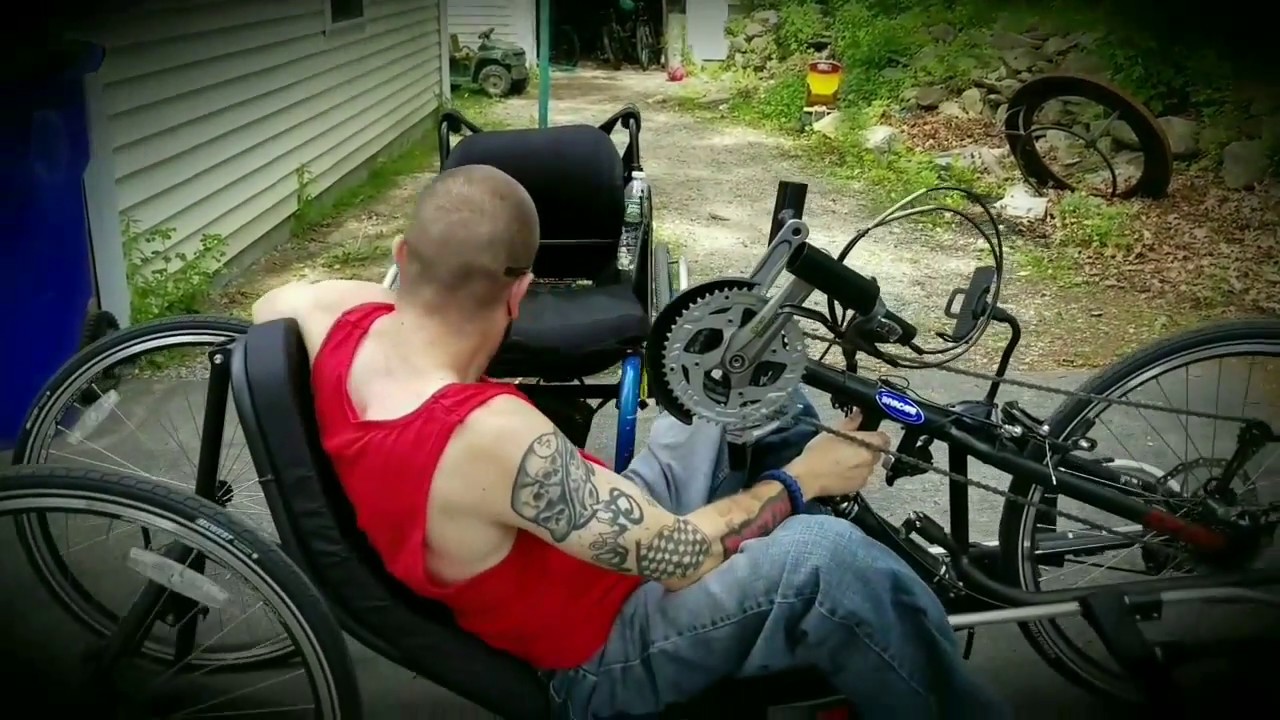 T4 complete paraplegic handcycle transfer - YouTube