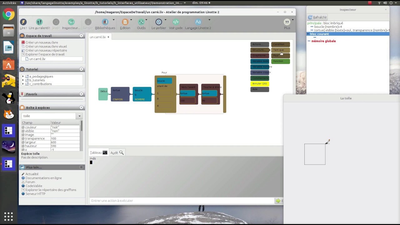 Programmation visuelle : dessiner un carré en 4 coups de crayons ...