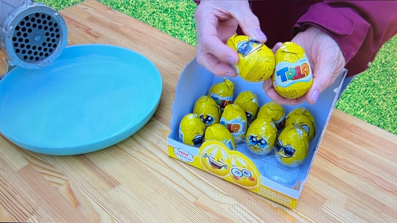 TOTO CHOCOLATE EGG WITH SURPRISE vs MEAT GRINDER - YouTube