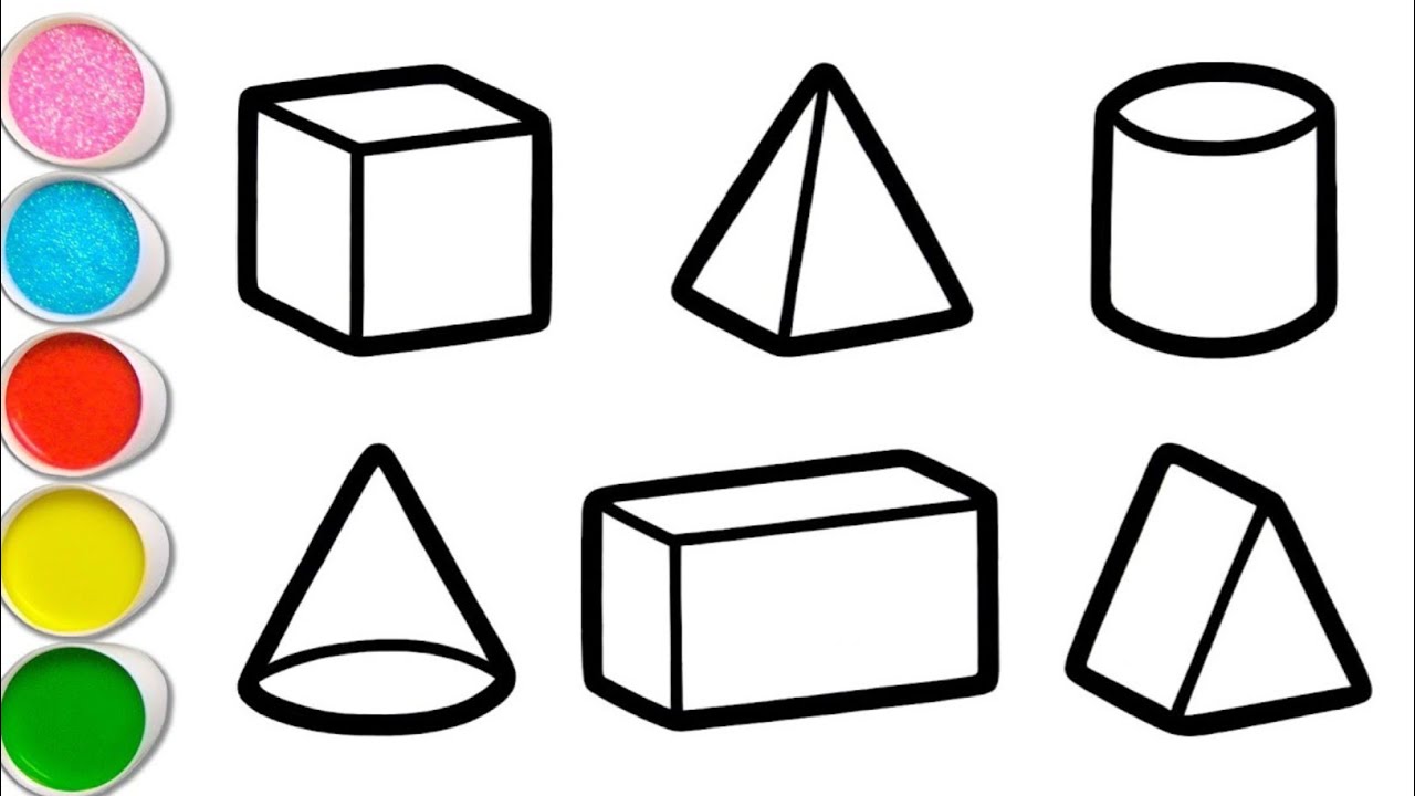3D Geometric Shapes Drawing,Painting and Coloring for Kids & Toddler ...