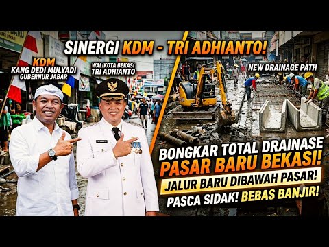SINERGI KDM & WALIKOTA❗️Jalur Baru Drainase Bawah Pasar Baru Bekasi Langsung Dieksekusi Pasca Sidak