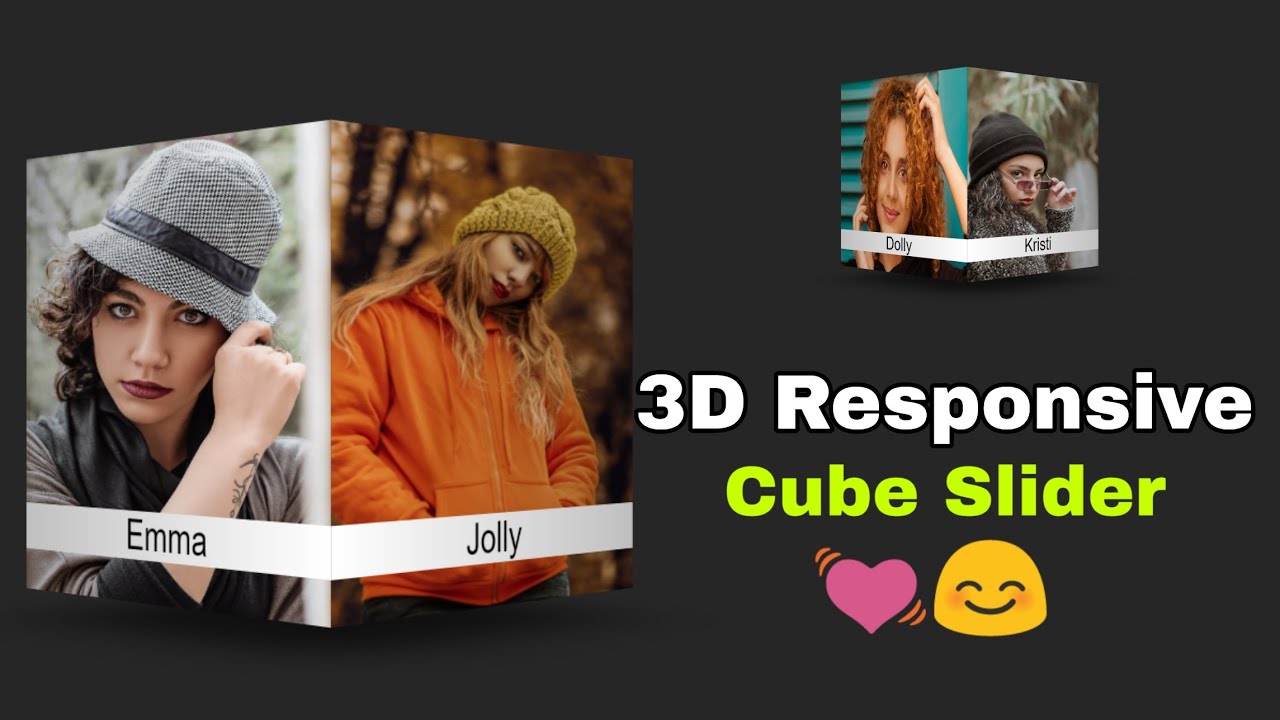3d responsive slider using swiper.js | Cube slider | responsive touch slider using html css in ...