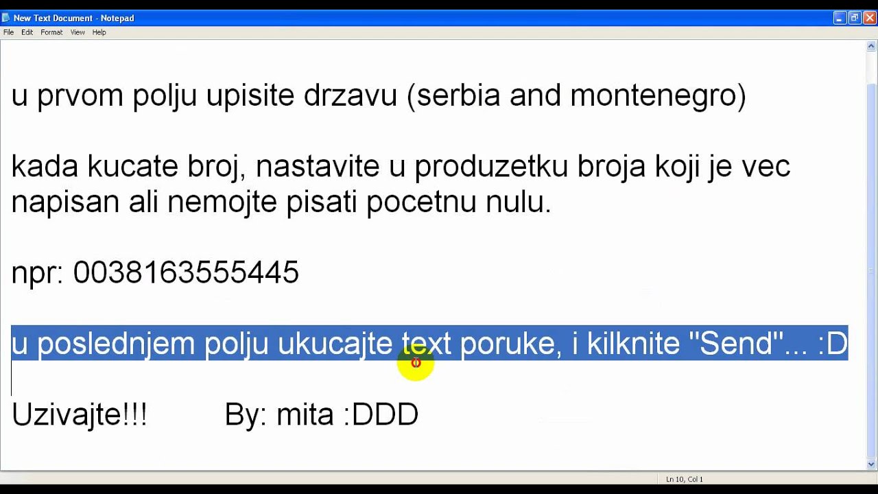 Besplatno slanje SMS-a - YouTube