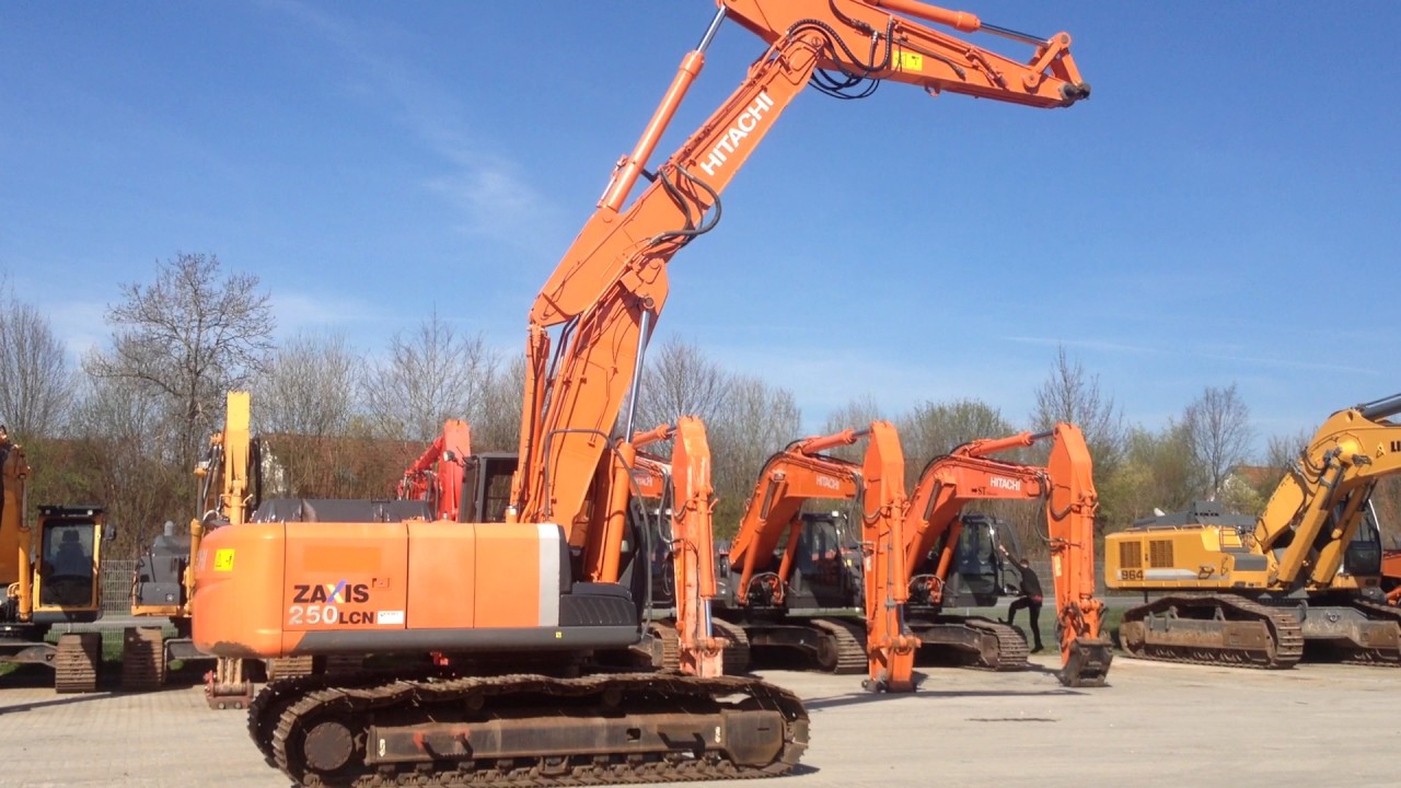Hitachi ZX 250 Bagger excavator demo - YouTube