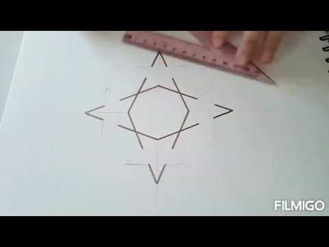Watercolor Islamic geometric pattern design - Sulu boya İslami geometrik desen tasarımı