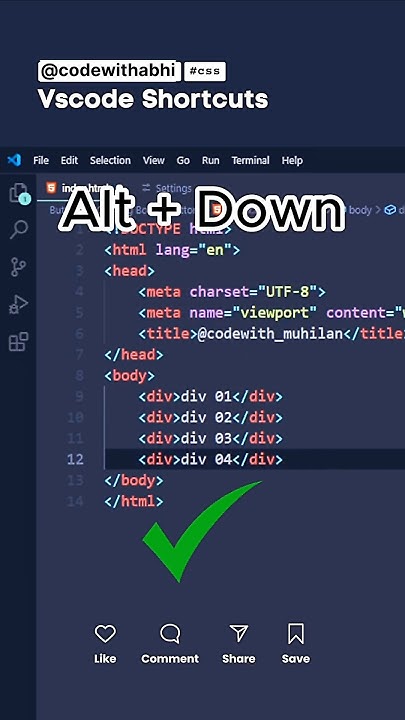 Vs Code Shortcut For Developers Coding Vscode Shortvideo Shorts Short Shortsfeed