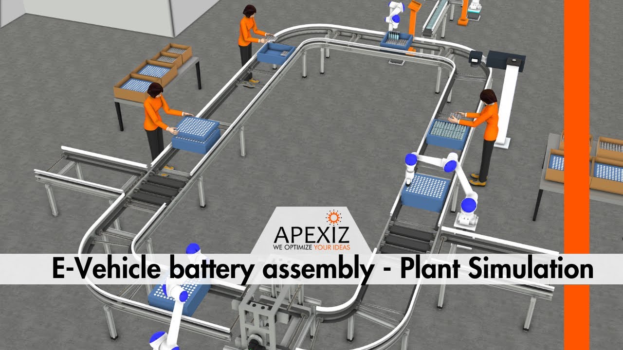 E - Vehicle battery assembly | Plant simulation | APEXIZ - YouTube